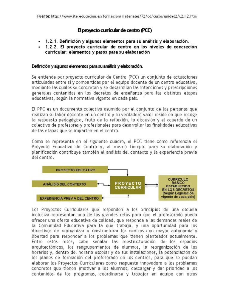 PCC | PDF | Maestros | Aprendizaje