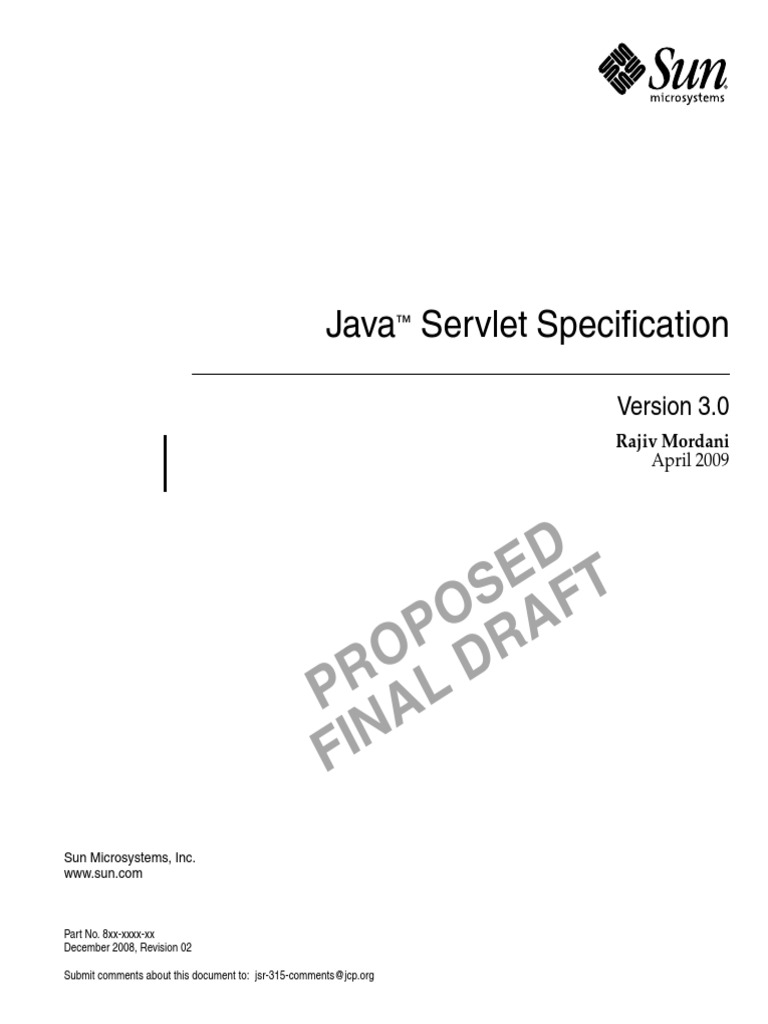 Servlet 3.0 Specification | PDF | Java Servlet | Hypertext Transfer Protocol