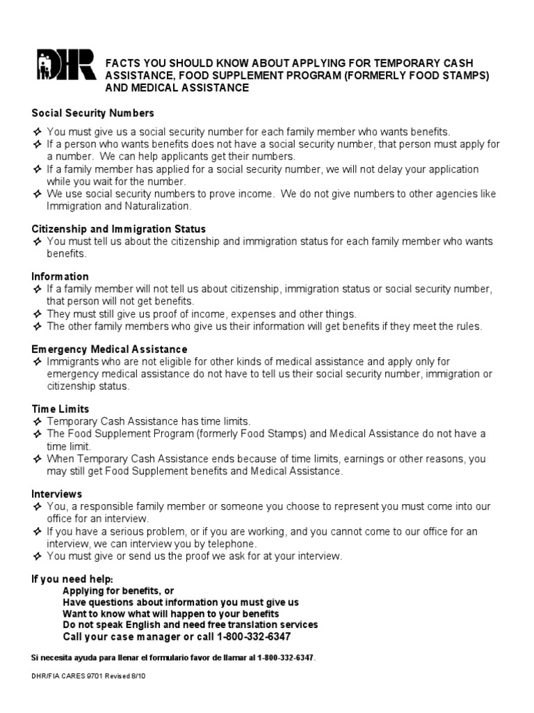 Application For Assistance | PDF | Social Security (United States ...