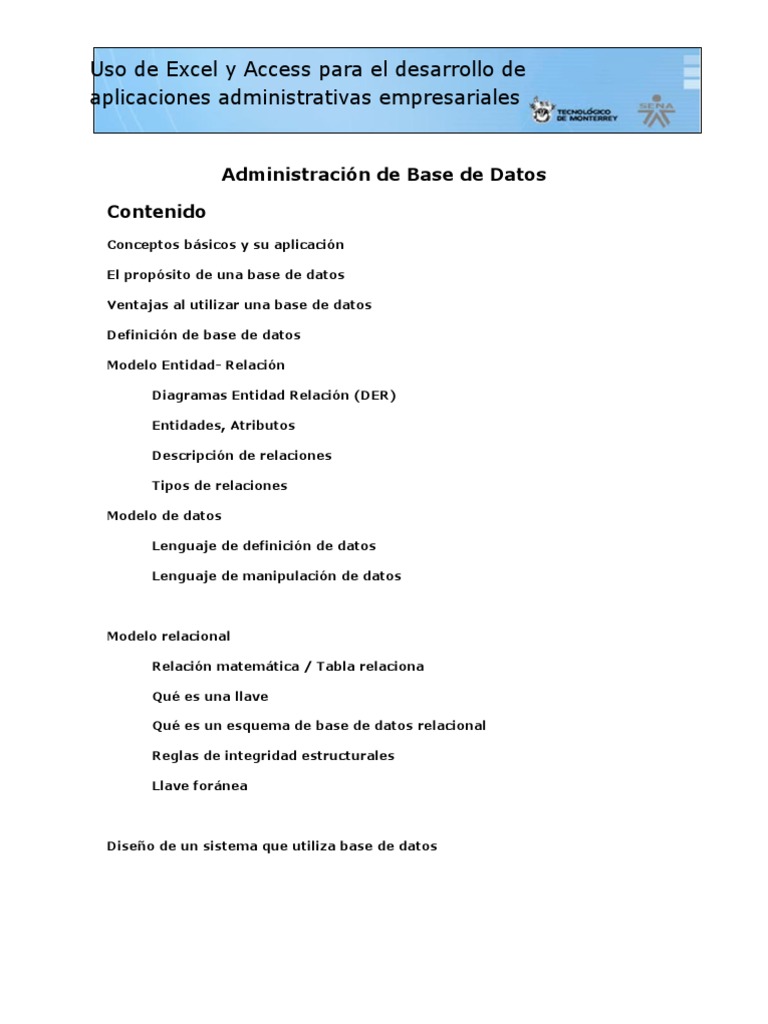 Administración de Base de Datos | PDF | Modelo relacional | Bases de datos