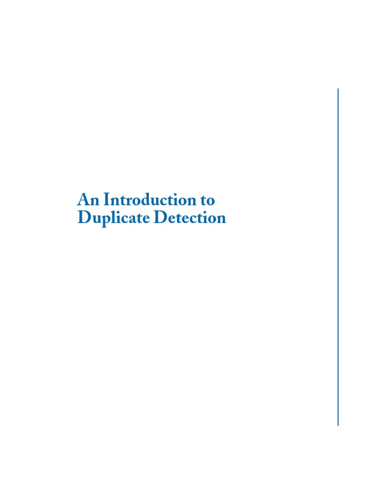 Intro To Duplicate Detection | PDF | Relational Database | Cluster Analysis