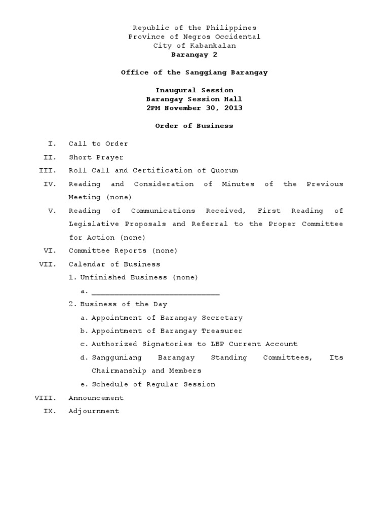 Appointments, Ordinances and Committee Establishment at the 2nd and 3rd ...