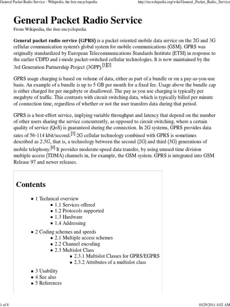 General Packet Radio Services | PDF | General Packet Radio Service | Telecommunications