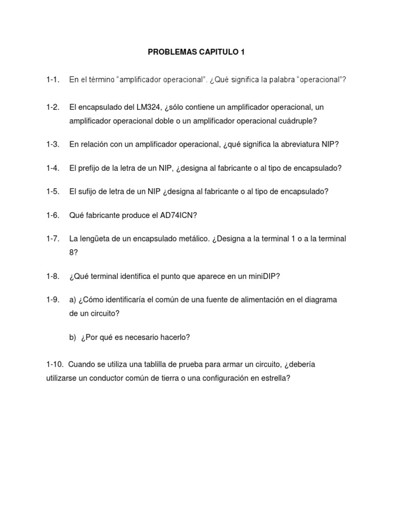 Problemas Capitulo 1 | PDF