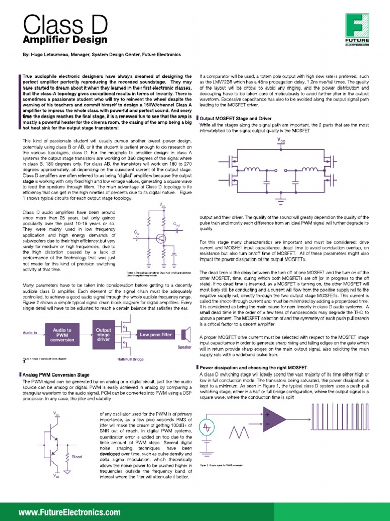 Class D Amplifier Design | PDF | Amplifier | Systems Engineering