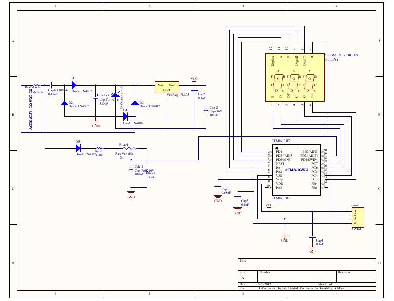 Digital Voltmeter Schematic 1 | PDF