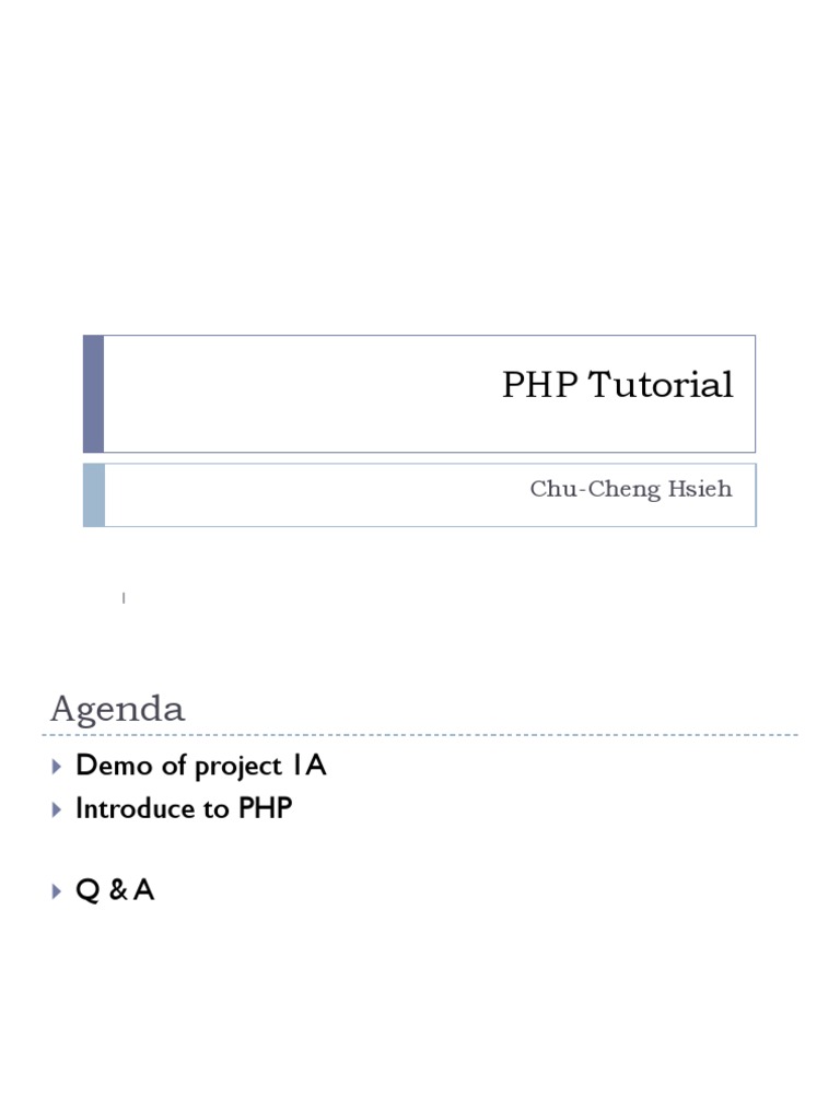 PHP Tutorial: Chu-Cheng Hsieh | PDF | Php | Programming Paradigms