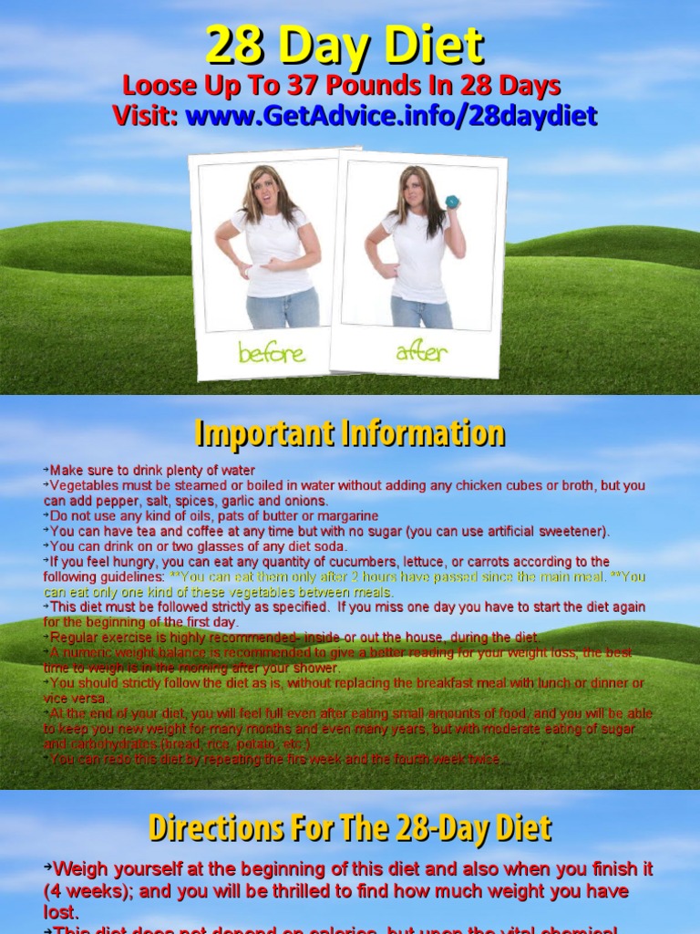 28 Day Diet Plan | PDF | Business