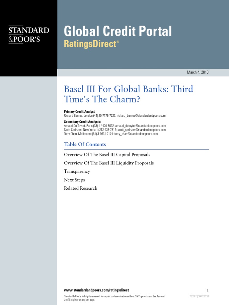 Basel III For Global Banks: Third Time's The Charm? | PDF