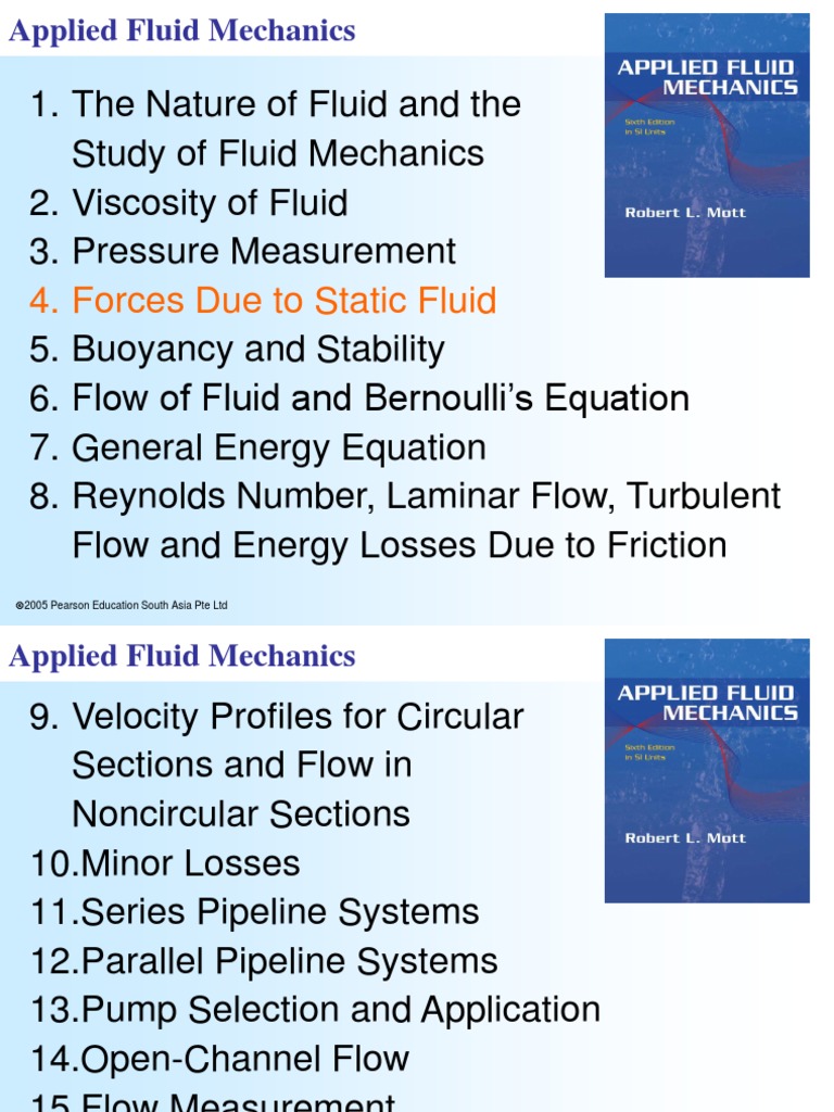 Forces Due To Static Fluid: 2005 Pearson Education South Asia Pte LTD ...