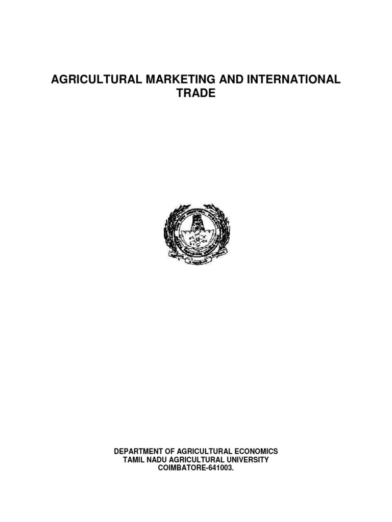 Agricultural Marketing and Trade Overview | PDF | Market (Economics ...