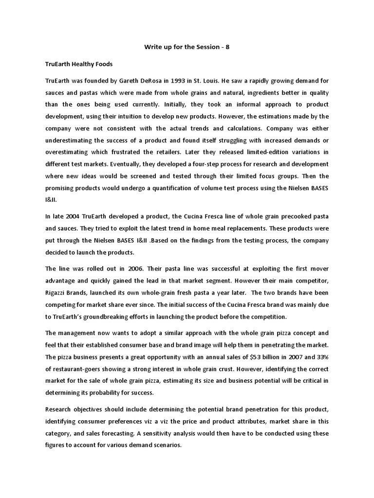 TruEarth Healthy Foods | PDF | Marketing | Business Economics