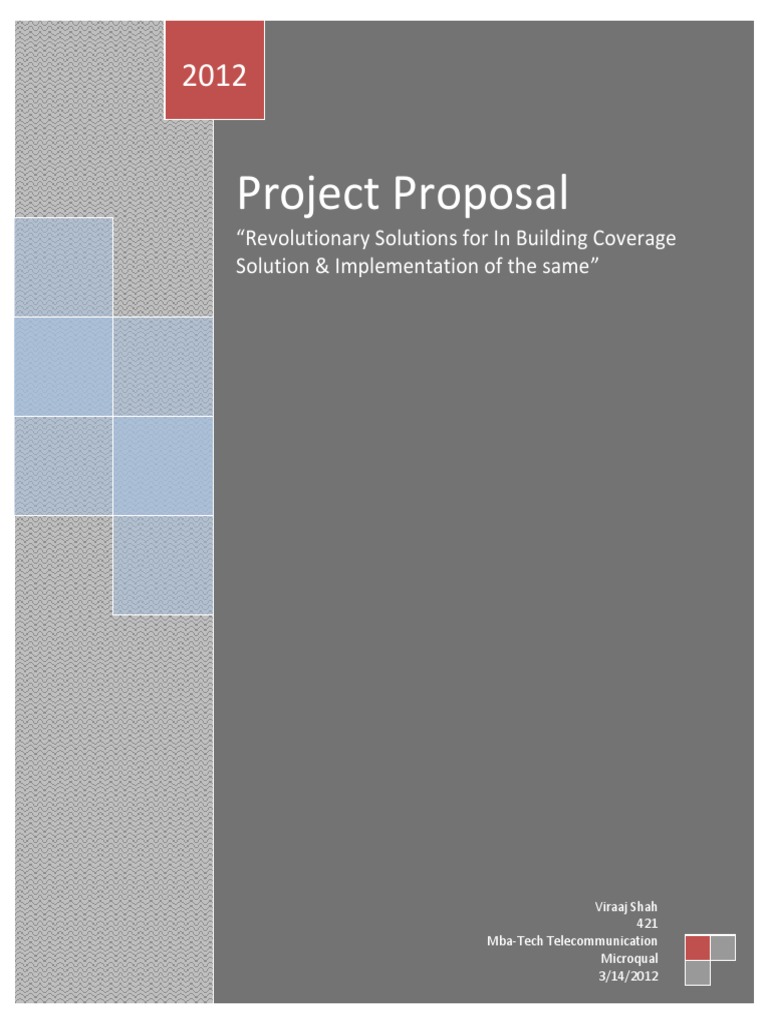 Project Proposal: "Revolutionary Solutions For in Building Coverage ...