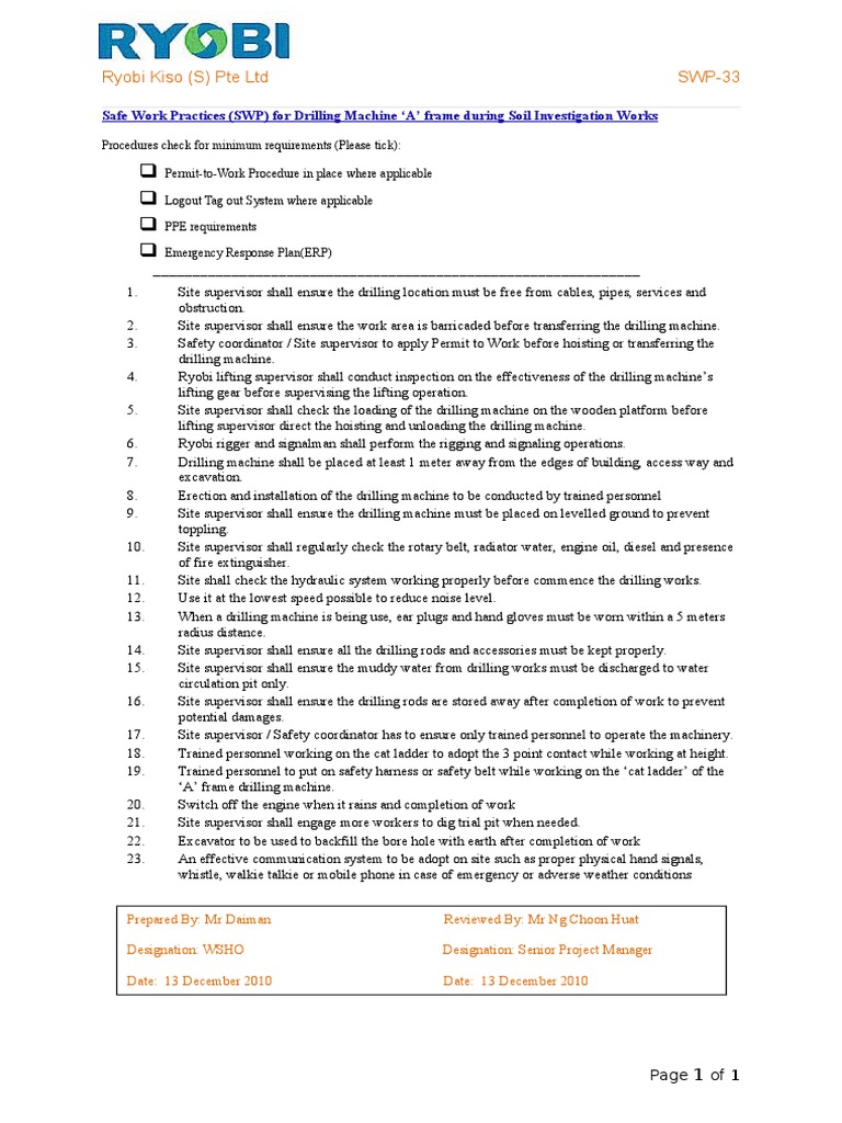 SWP-33 A Frame Machine For Soil Investigation Work | PDF | Drilling Rig ...