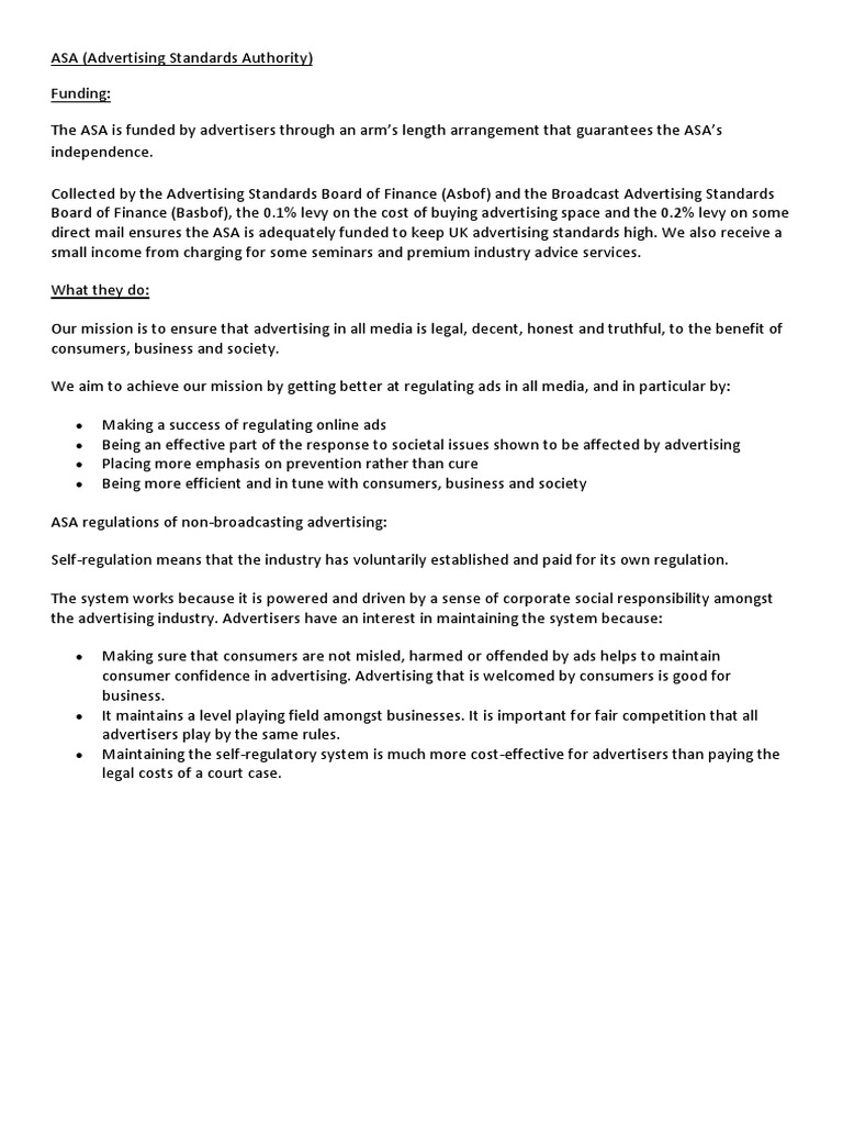 ASA Advertising Standards Authority | PDF