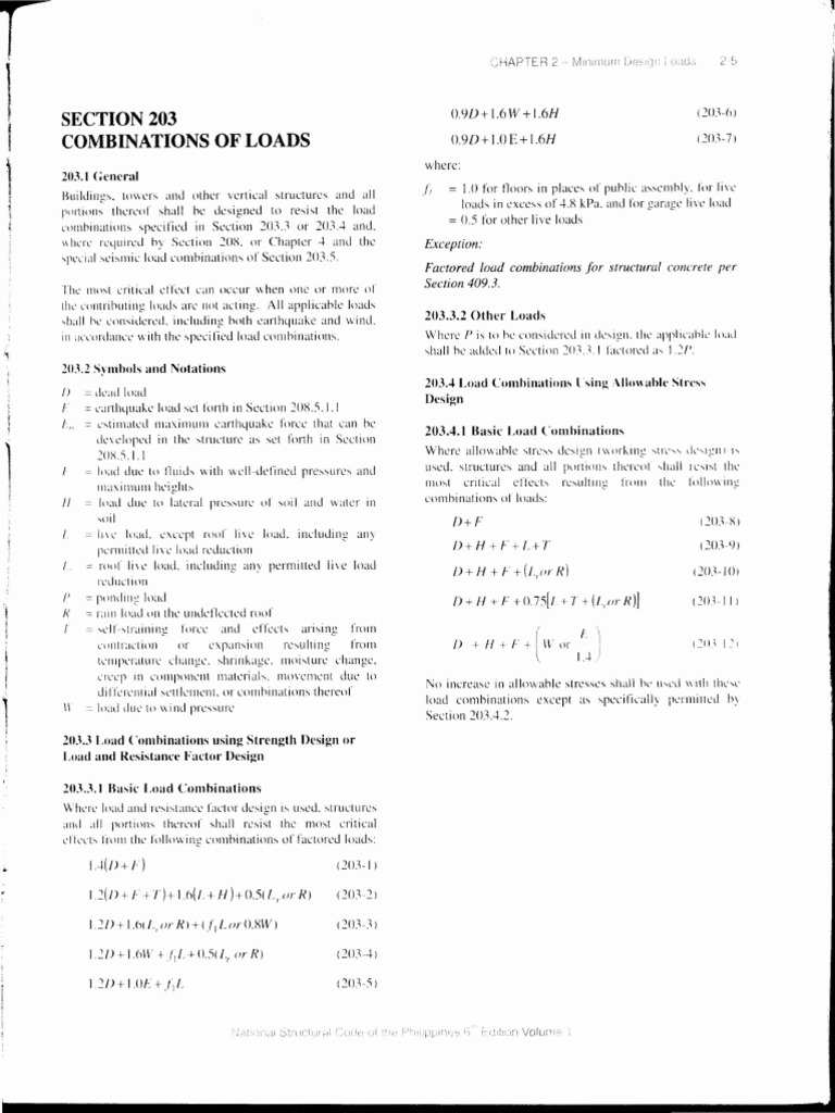 Section 203 Combinations Of Loads: Chapter 2·