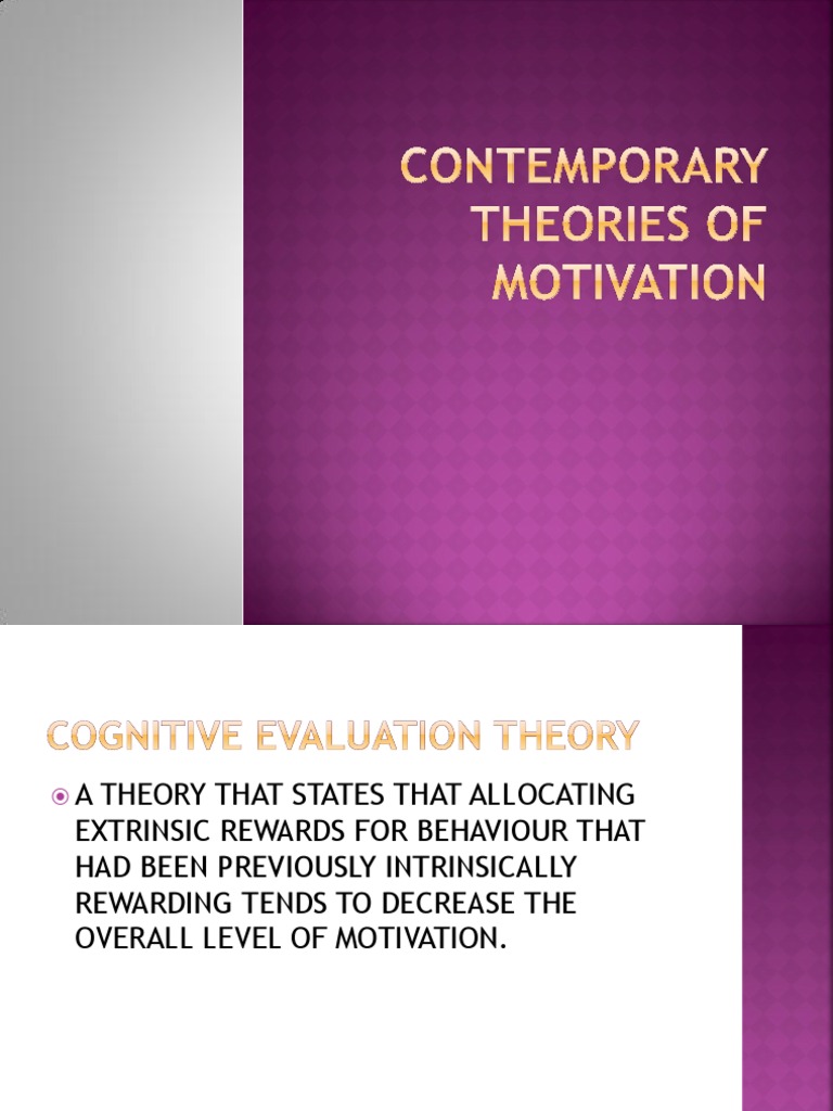 Contemporary Motivation Theories Explained | PDF | Psychological ...