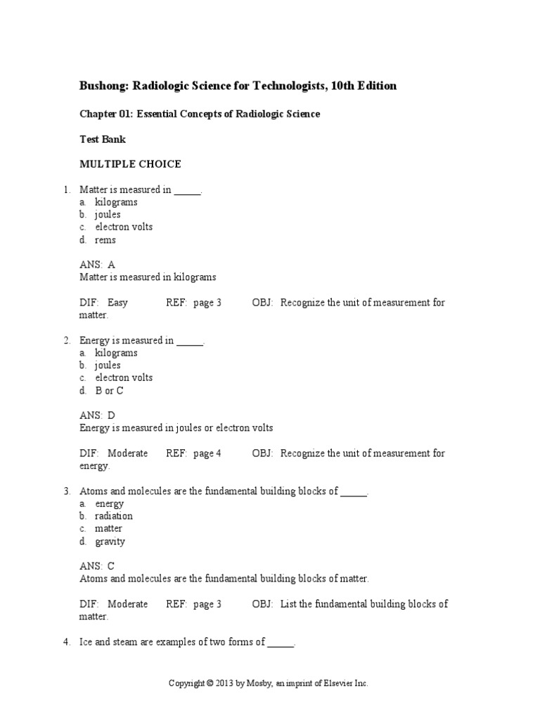Bushong: Radiologic Science For Technologists, 10th Edition | PDF ...