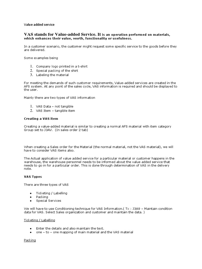 Value Added Service | PDF | Delivery (Commerce) | Warehouse