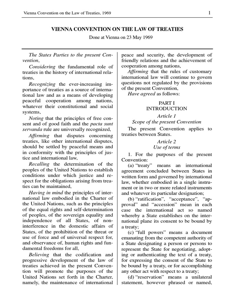 Vienna Convention 1969 | PDF | Treaty | Ratification
