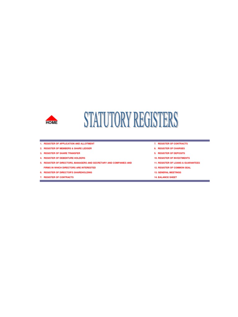 Statutory Register 12 | PDF | Securities (Finance) | Money