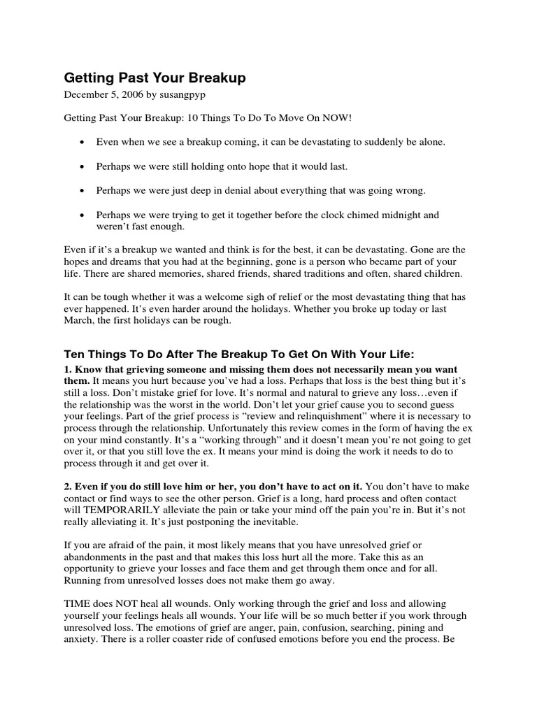 Getting Past Your Breakup | PDF | Grief | Forgiveness