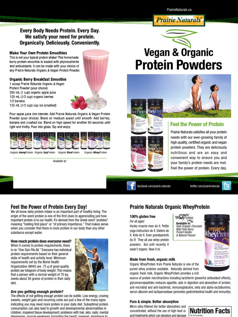 Vegan & Organic: Protein Powders | PDF | Soybean | Veganism