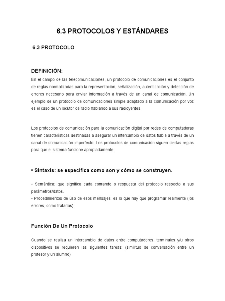 6.3 Protocolos y Estandares | Descargar gratis PDF | Protocolos de ...