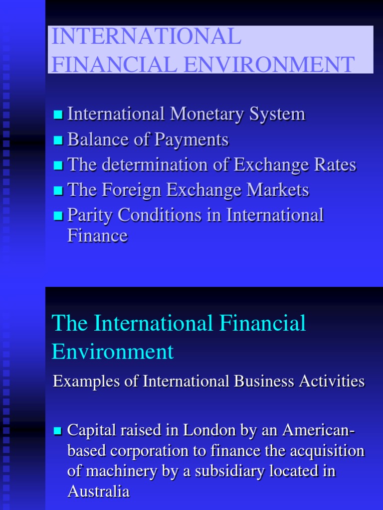 International Financial Environment Overview | PDF | Finance & Money ...
