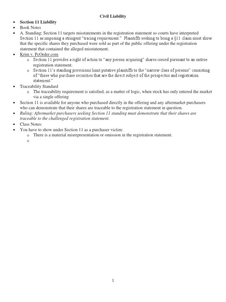 Understanding Section 11 Liability | PDF | Law