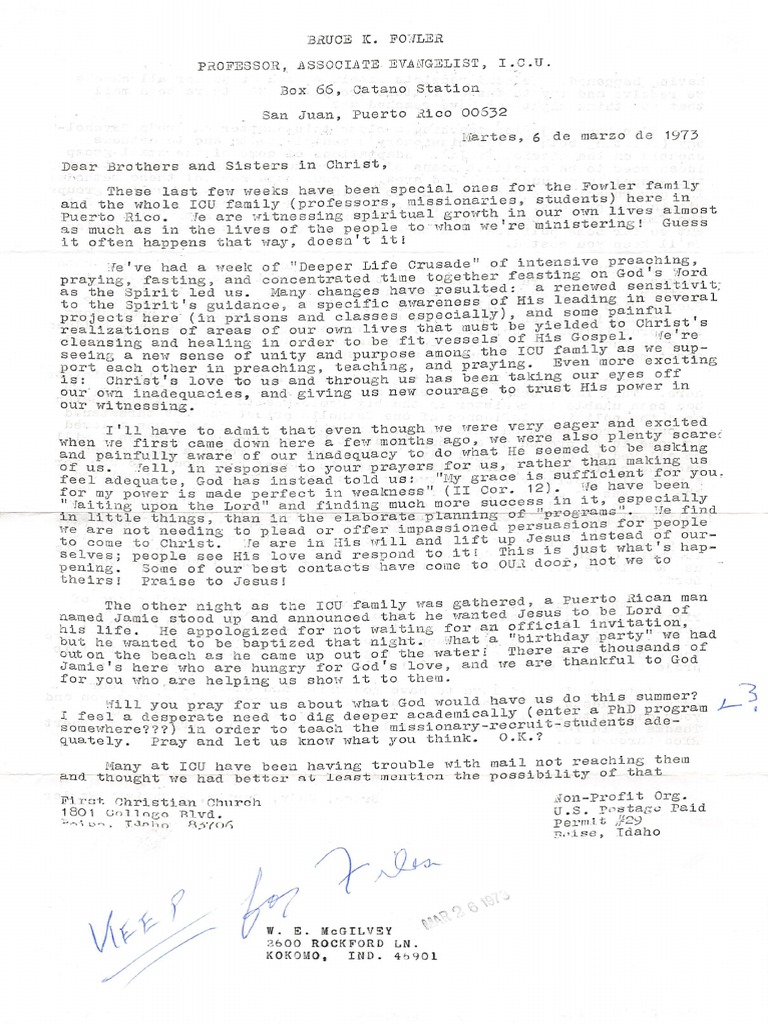 Fowler Bruce Judith 1973 PuertoRico | PDF | Prayer | Jesus