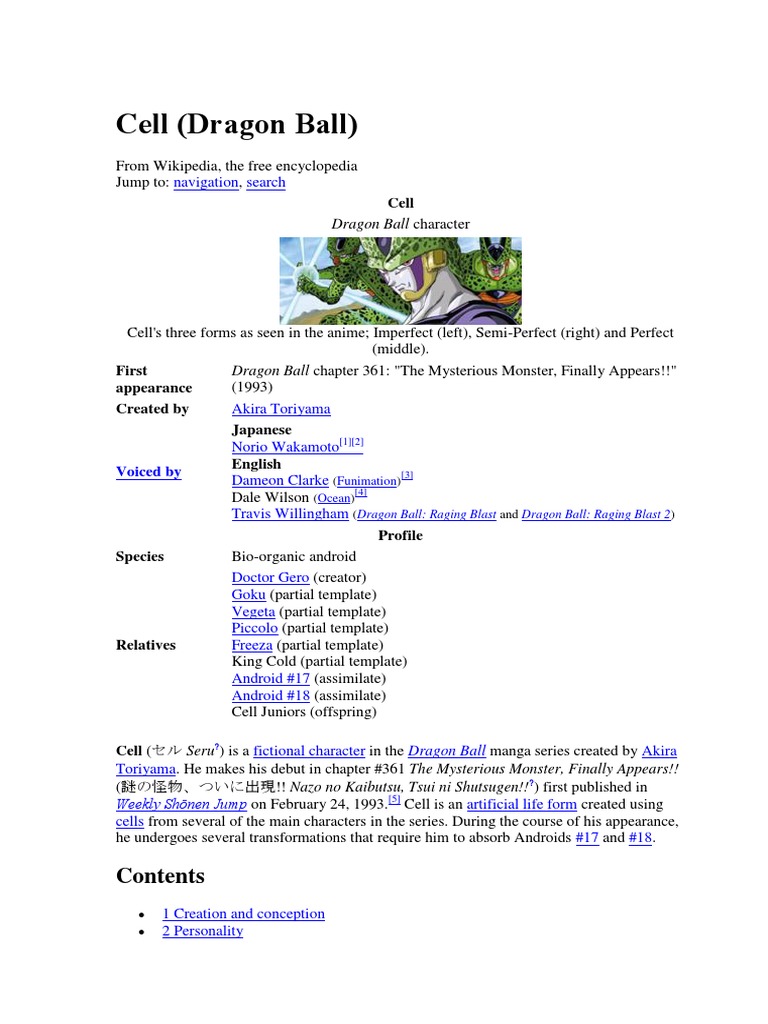 Cell 1 | PDF | Dragon Ball | Science Fantasy Comics