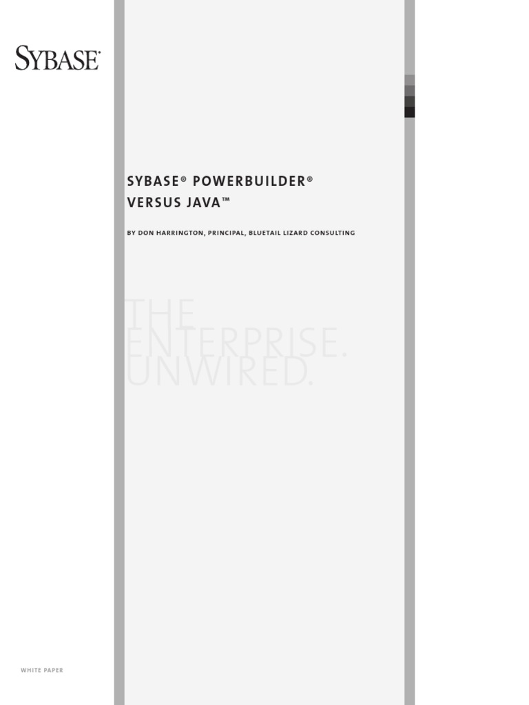THE Enterprise. Unwired.: Sybase Powerbuilder Versus Java | PDF | Java (Programming Language ...