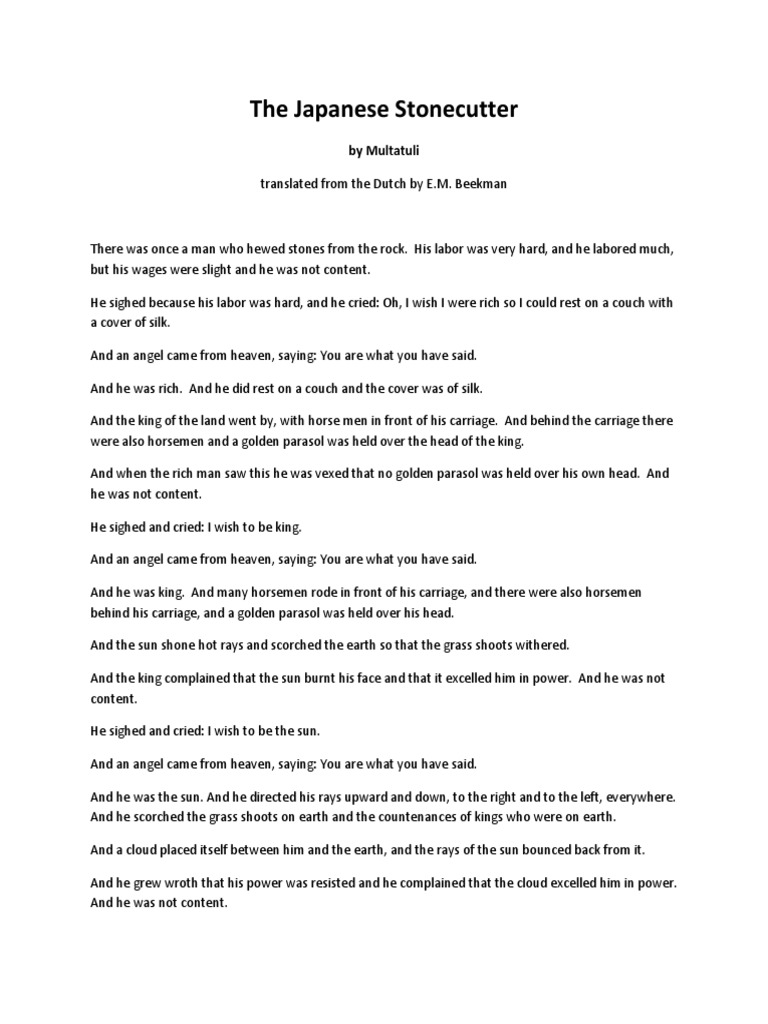 Multatuli - The Japanese Stonecutter | PDF | Nature