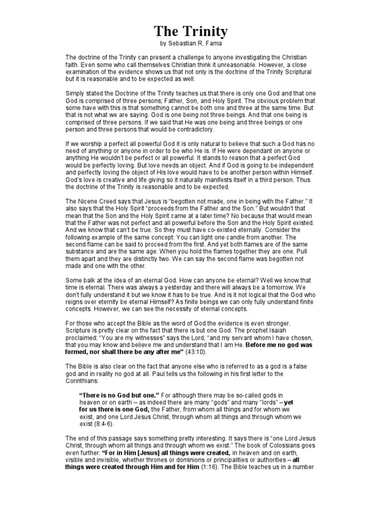 The Trinity | PDF | Trinity | God The Father