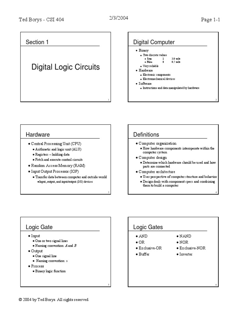 1 Digital Logic Circuits | PDF | Boolean Algebra | Teaching Mathematics
