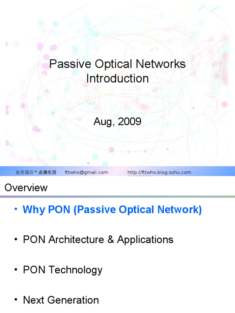 Passive Optical Network Introduction | PDF | Wavelength Division ...