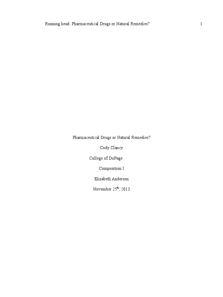 Position Paper - Cody Clancy | PDF | Pharmaceutical Drug | Herbalism