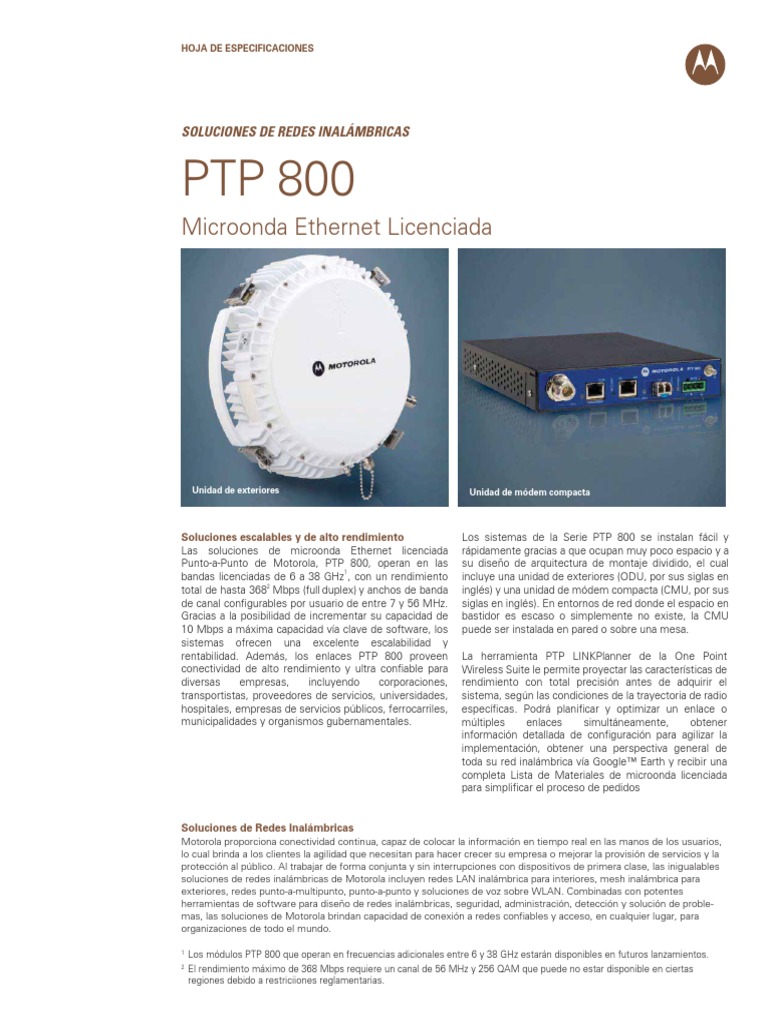 Wns PTP 800 Ss Spanish | PDF | Inalámbrico | LAN inalámbrico
