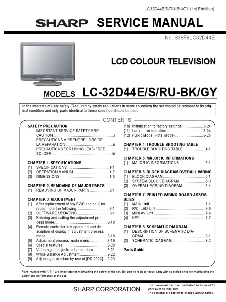 Sharp Lc-32d44e S Ru-Bk Gy - Et | PDF | Manufactured Goods | Electronics