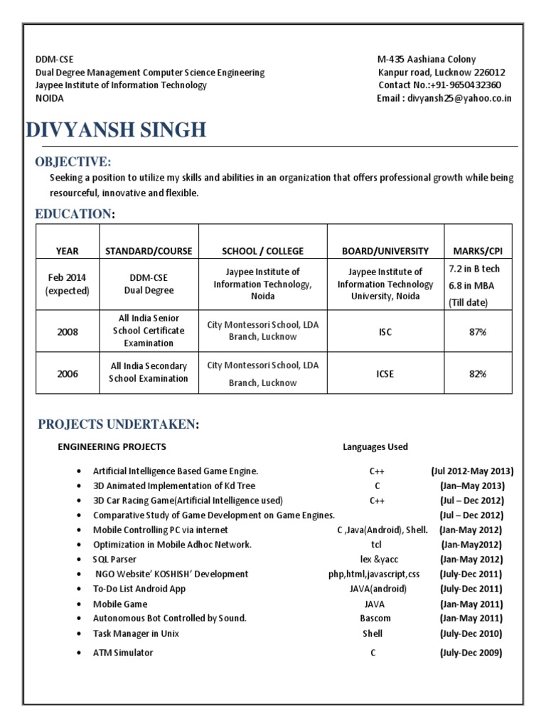 Divyansh Singh Resume | PDF | Computing | Software
