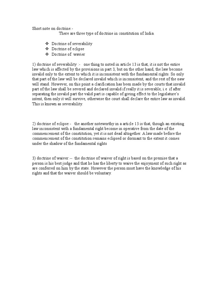 Short Note On Doctrine PDF Social Institutions Social Science