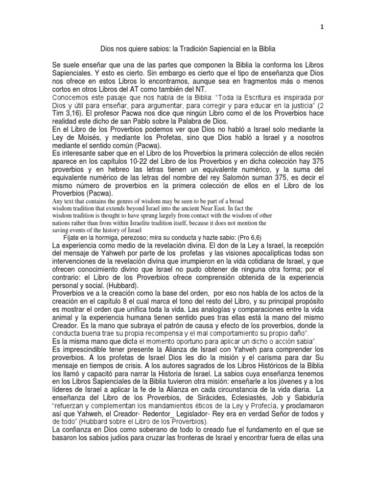 Los Sabios de Israel en El At. | PDF | Libro de proverbios | Creencia religiosa y doctrina