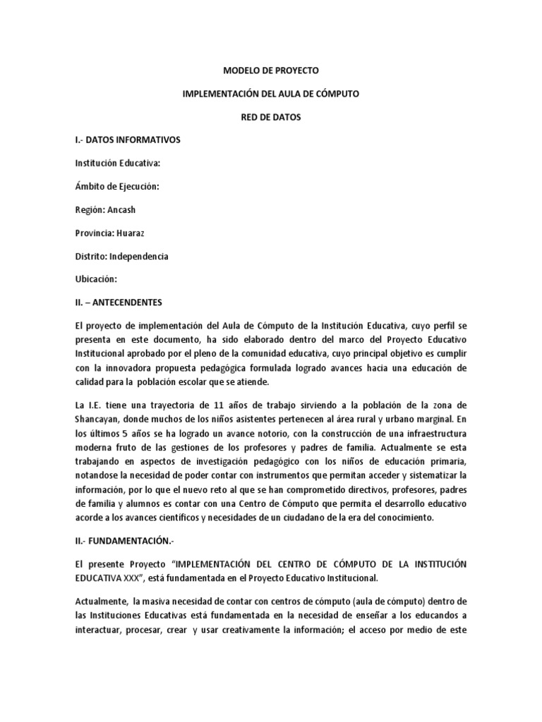 Modelo de Proyecto | PDF