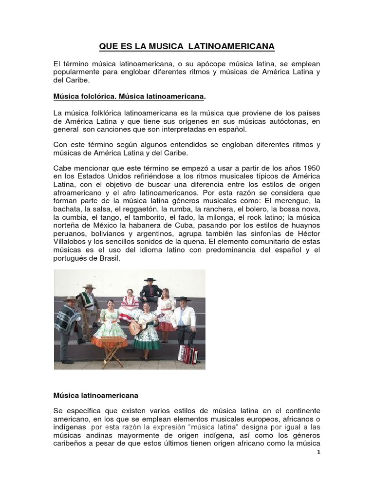 Que Es La Musica Latinoamericana | PDF | Musica Tango | America latina