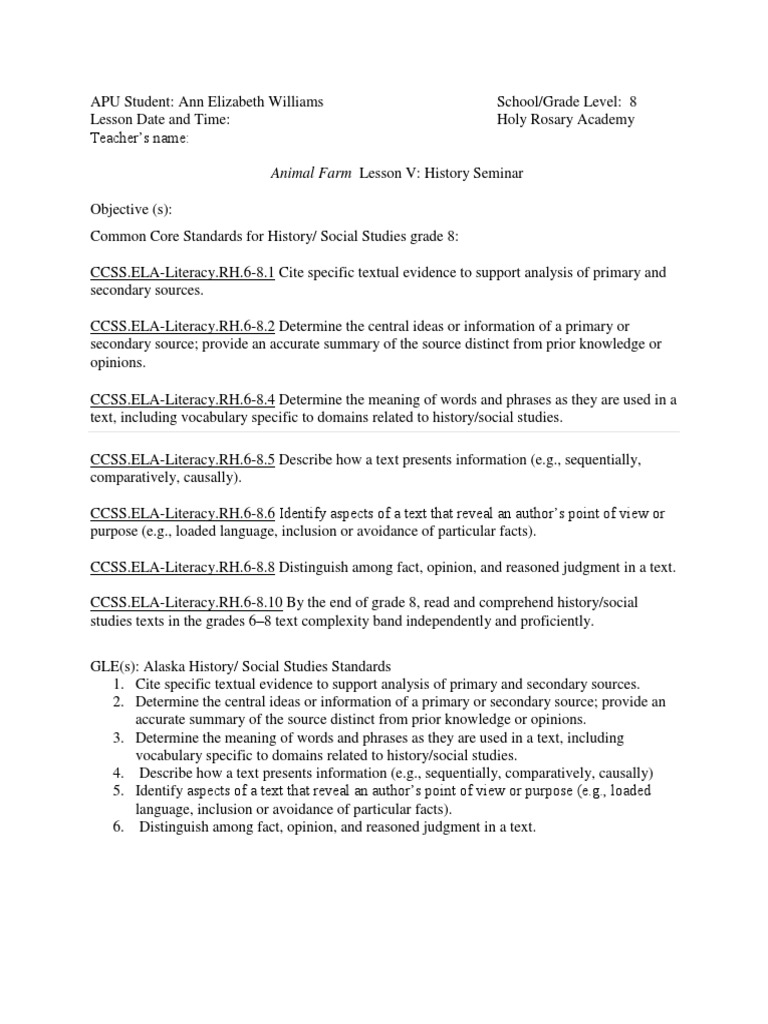 Socratic Seminar Animal Farm Unit Communist Manifesto Lesson | PDF ...