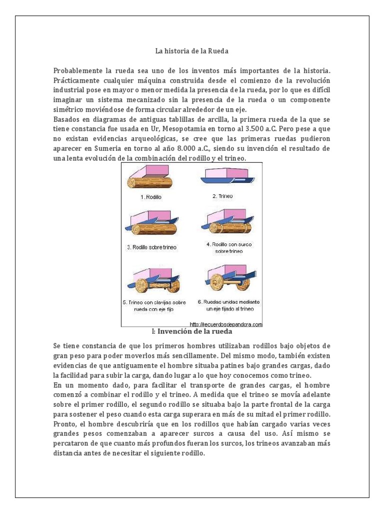 La Historia de La Rueda | PDF | Rueda | Eje