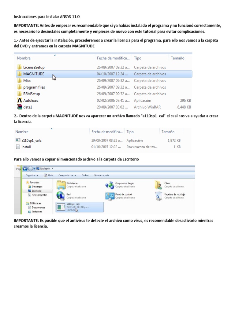 Instrucciones para Instalar ANSYS 11 PasoAPaso | PDF | Ventana ...