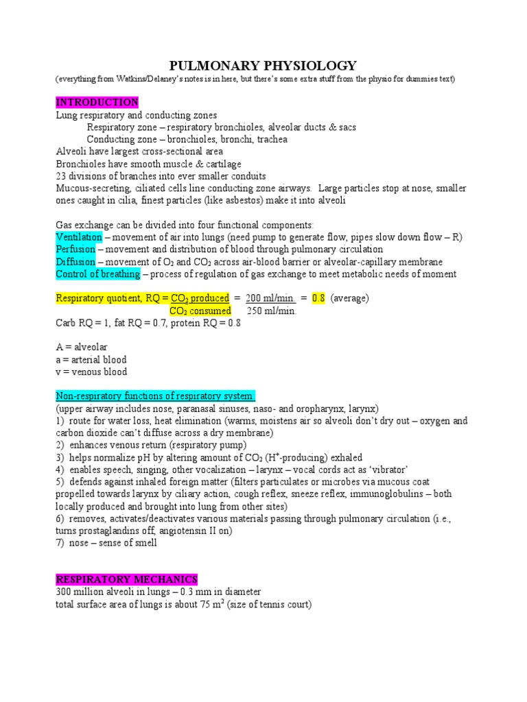 Pulmonary Physiology | PDF | Lung | Respiratory System