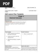 Compound Words Lesson Plan | PDF | Cognition | Learning